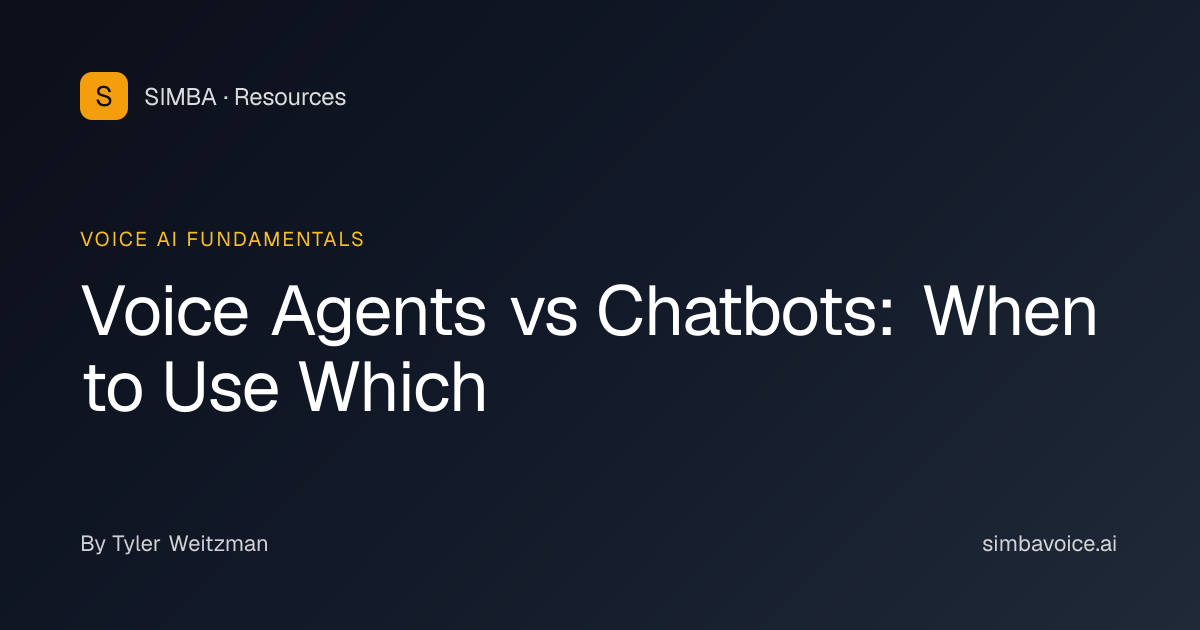 Voice Agents vs Chatbots: When to Use Which | SIMBA Voice Agents